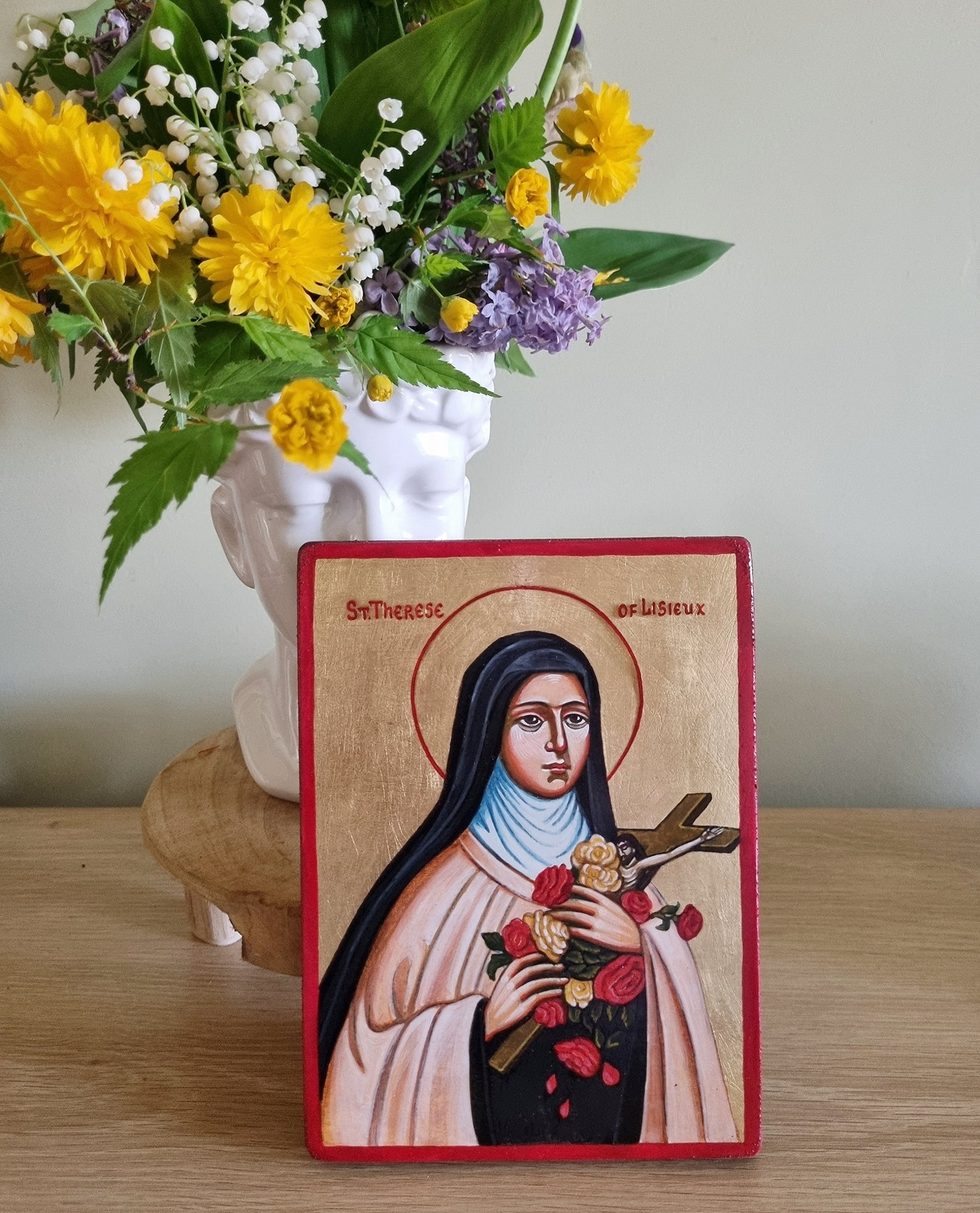 St. Therese of Roses, St Therese of Lisieux Icon, Custom Handpainted ...