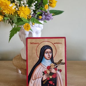 St. Therese of Roses, St Therese of Lisieux Icon, Custom Handpainted ...