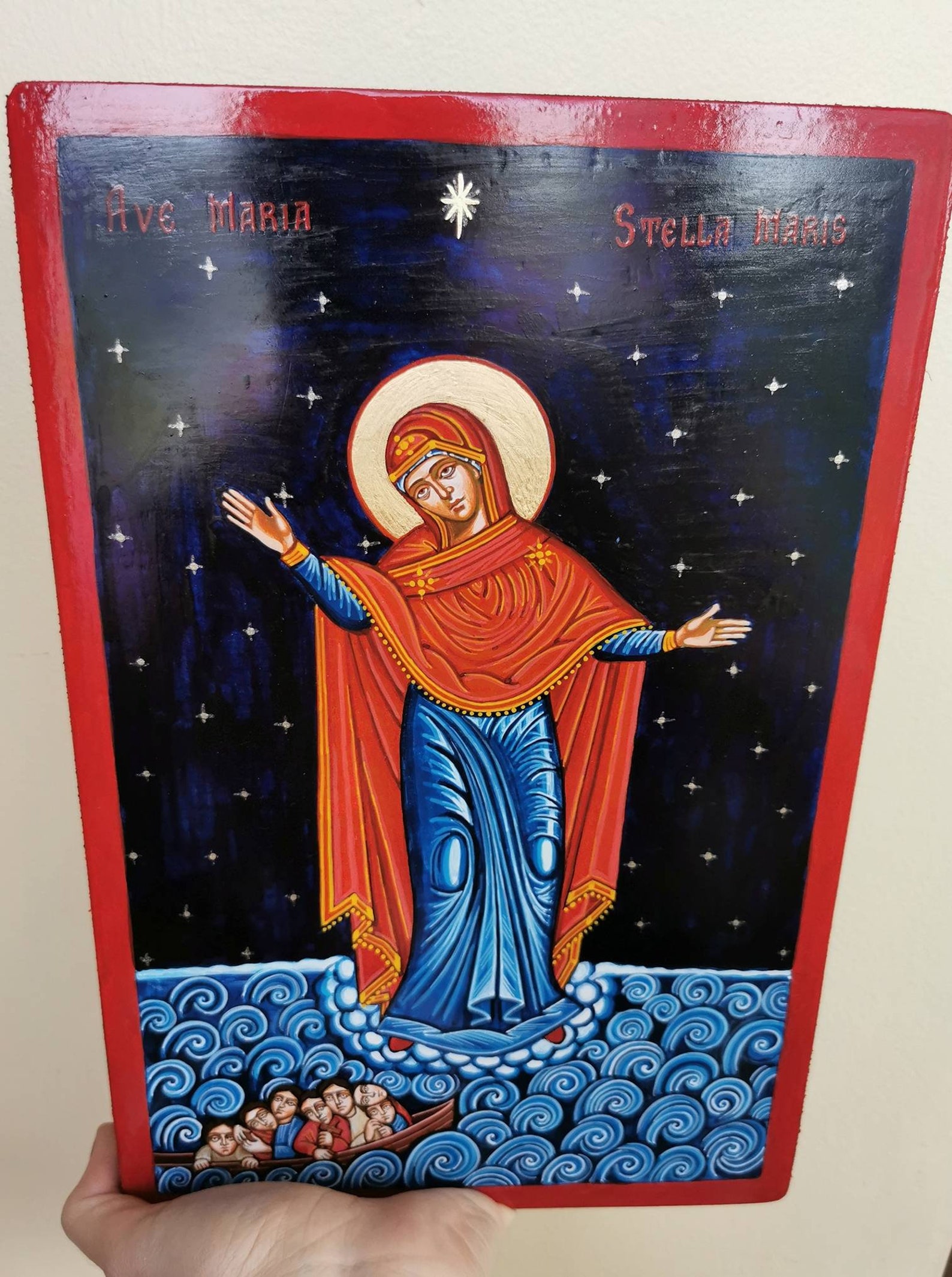 Our Lady Star of the Sea Icon Stella Maris Handpainted - Etsy