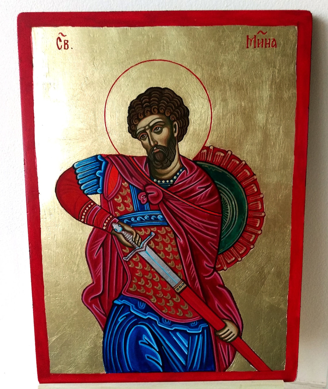 Saint Martyr Mina of Egypt Icon St. Menas the Wonder Worker - Etsy