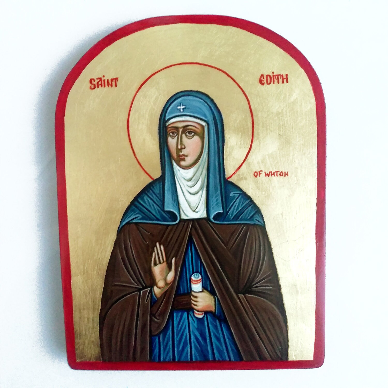 Saint Edith handpainted original icons 5x8 inches Made to - Etsy 日本