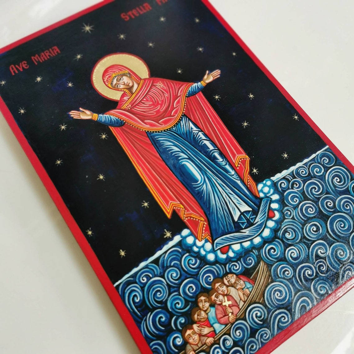Our Lady Star of the Sea Icon Stella Maris Handpainted - Etsy