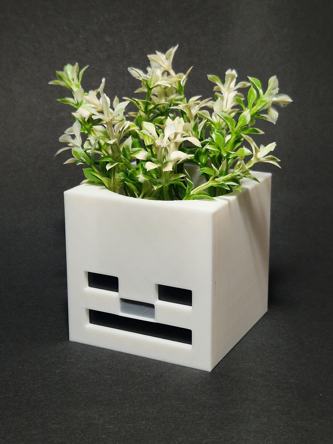 Minecraft Skeleton Plant Pot – 3D Printed Pixel Planter, Gamer Decor ...