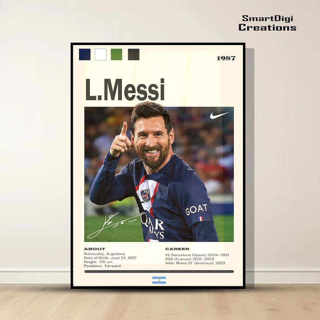 Lionel Messi PSG Poster – Paris Saint-germain Wall Art Print | Messi ...