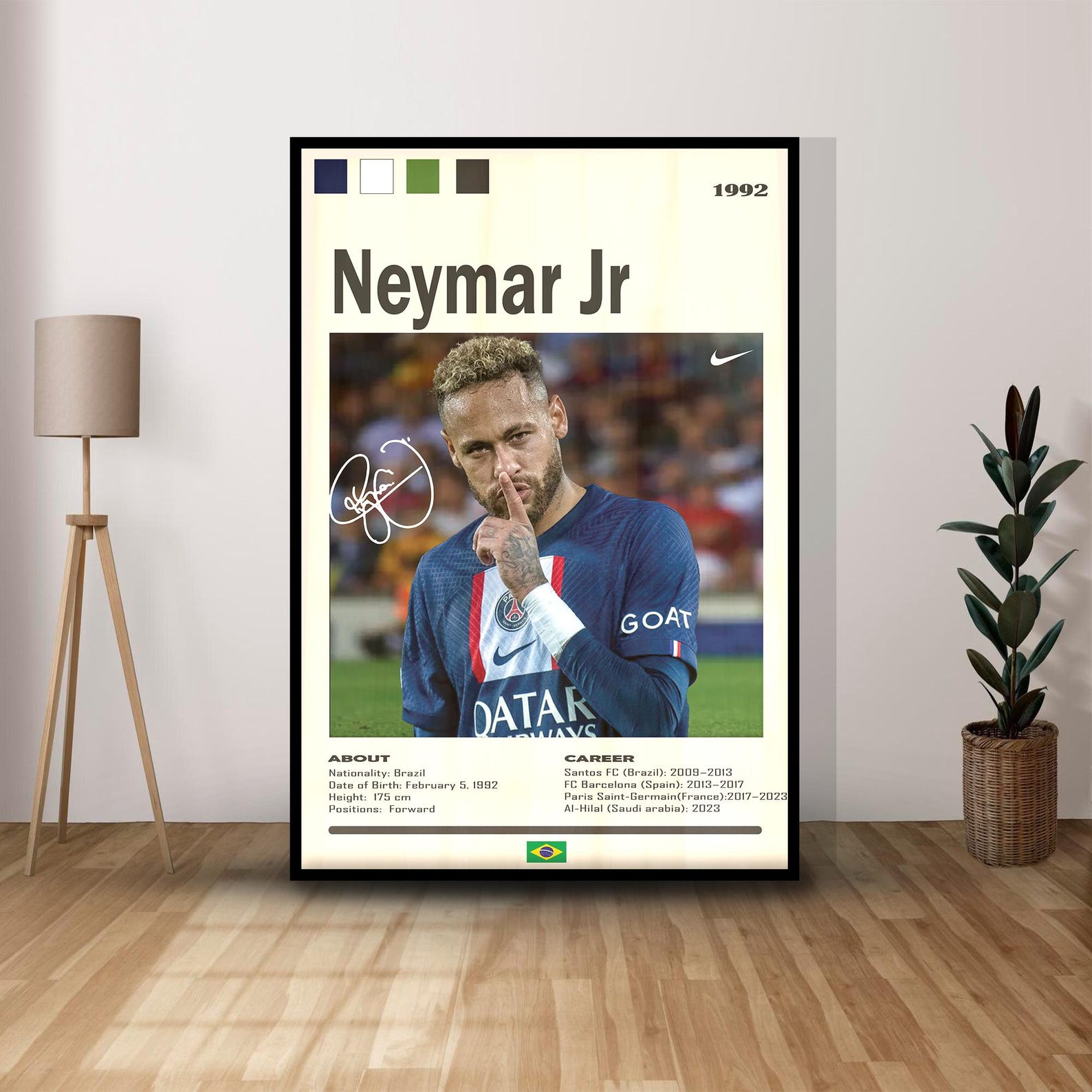 Neymar Jr PSG Poster | Paris Saint-germain Wall Art | Football Star ...