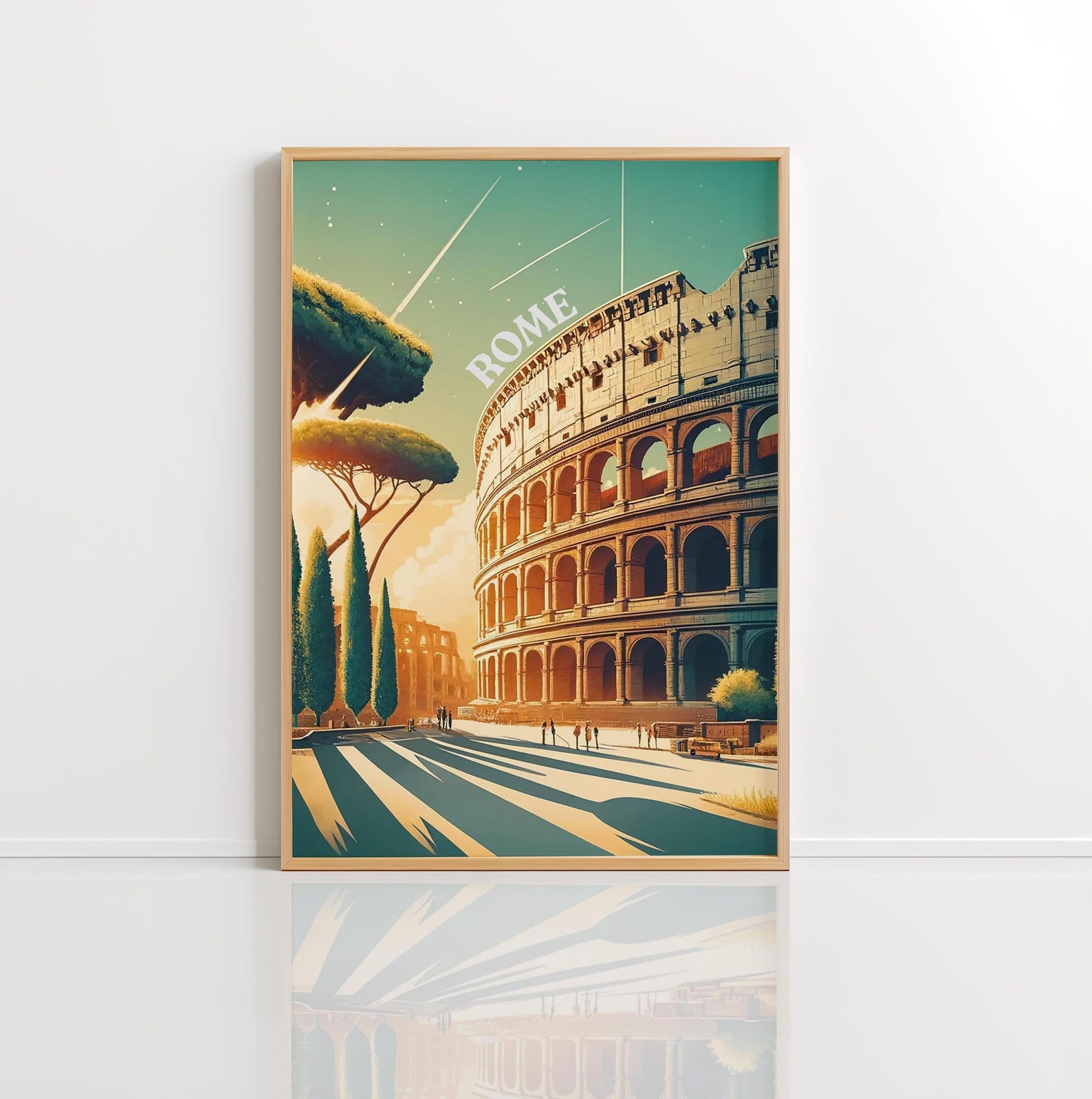 Colosseum Rome Poster – Modern Travel Artwork | Italian Aesthetic Print ...