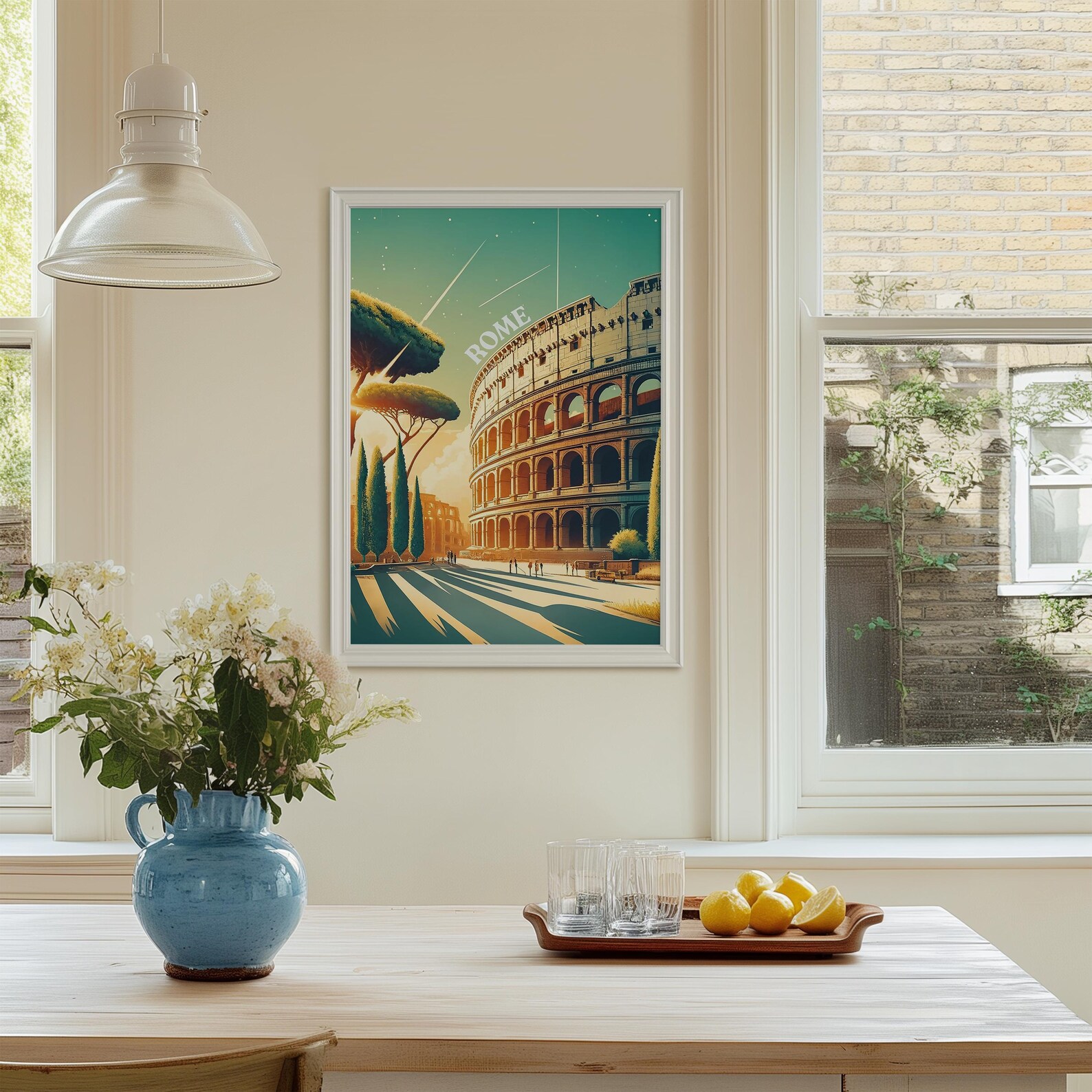 Colosseum Rome Poster – Modern Travel Artwork | Italian Aesthetic Print ...