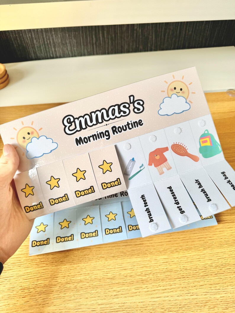 Personalised Montessori Visual Routine Chart for Kids • Morning ...