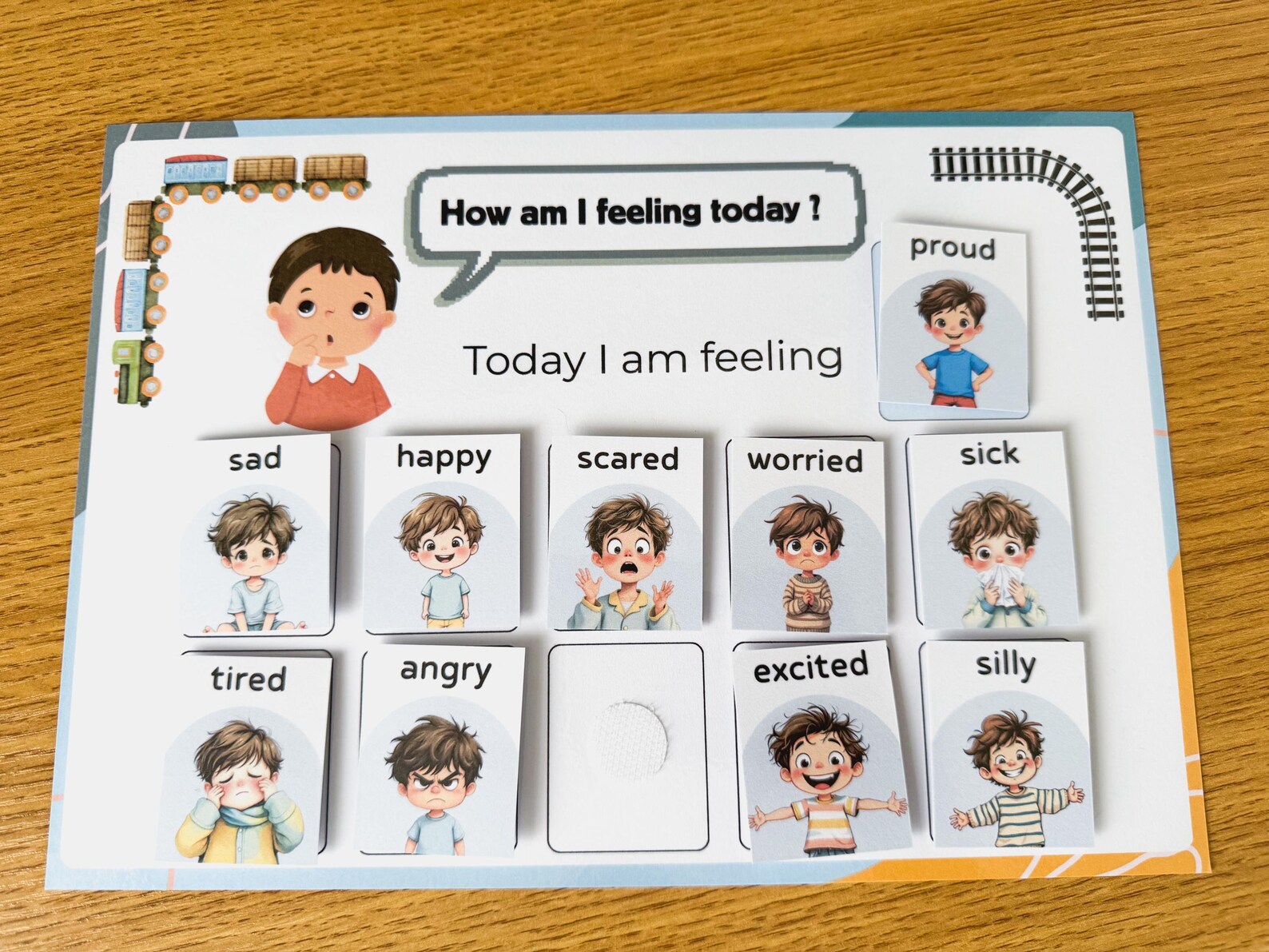 Emotions & Feelings Chart for Kids Worksheet | Identify and Express ...