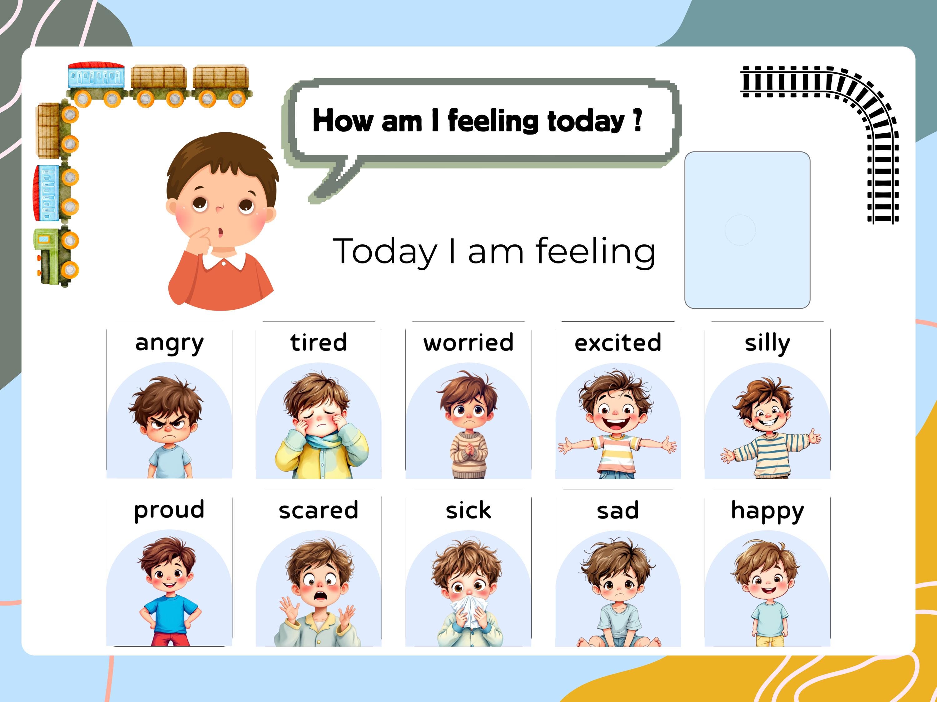 Emotions & Feelings Chart for Kids Worksheet | Identify and Express ...