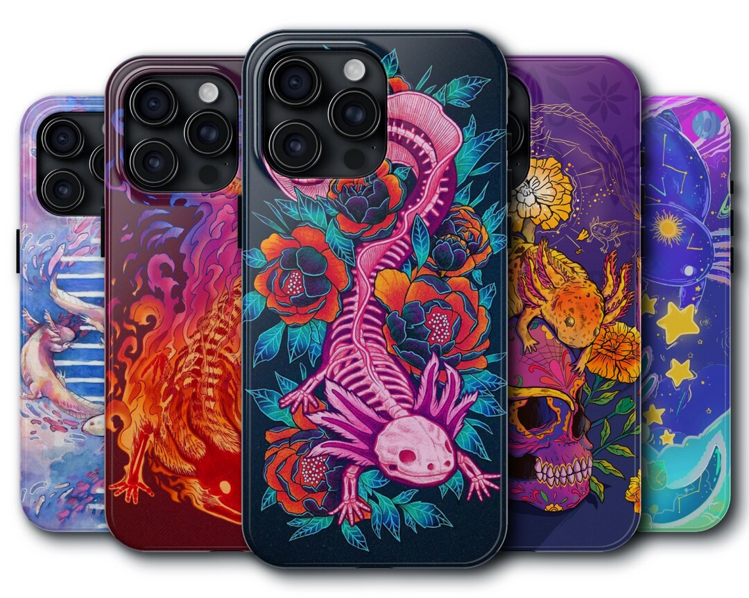 Aesthetic Cottage Core Axolotl Tough Phone Case - Vintage Phone Case ...