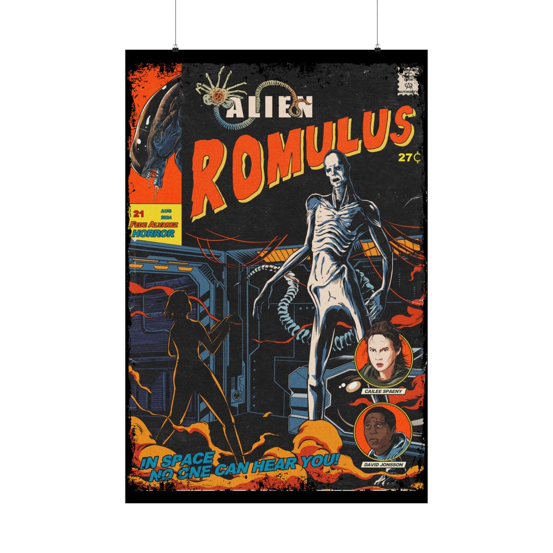 Aesthetic Alien Romulus Horror Sci-fi Movies Vintage Premium Graphic ...