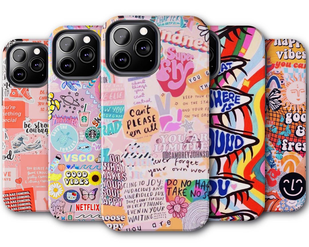 Aesthetic Retro VSCO Collage Graphic Tough Phone Case - Vintage Phone ...