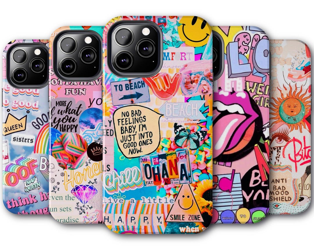 Aesthetic Retro VSCO Collage Graphic Tough Phone Case - Vintage Phone ...