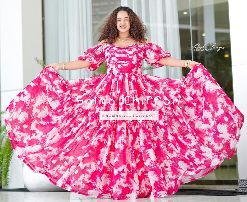 Luxury Habesha Chiffon Dress – Handmade Wedding Cultural Gown for ...