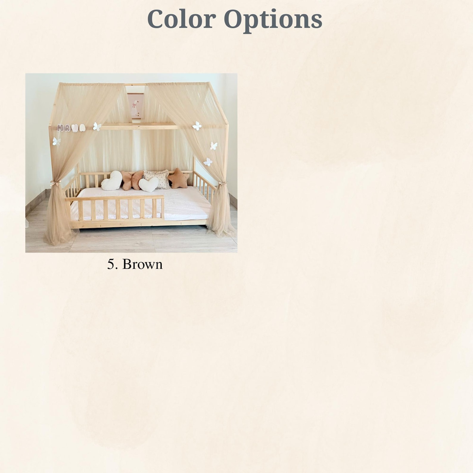 Personalized Pink Tulle Bed Canopy – Montessori Nursery Decor, Name ...