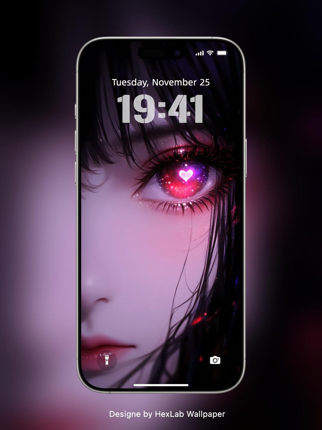 006 - Anime Girl Eye Live Wallpaper – Heart Galaxy Sparkle Lock Screen ...