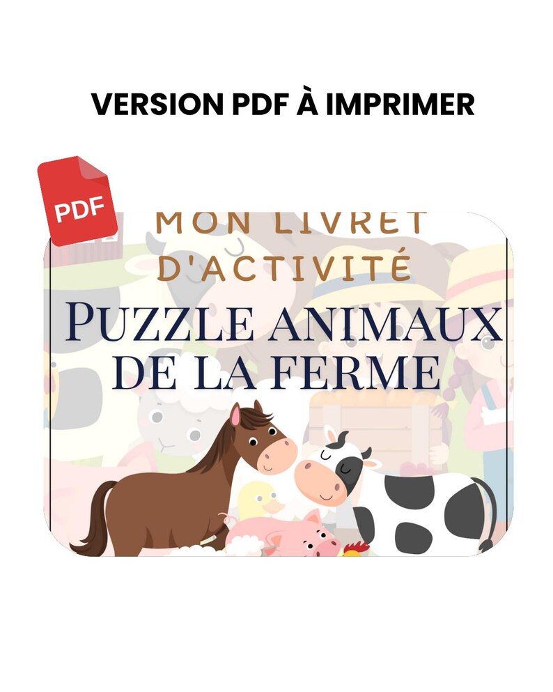 Livret Activités Enfant 2-5 Ans PDF, Montessori Puzzle Animaux , Jeu ...