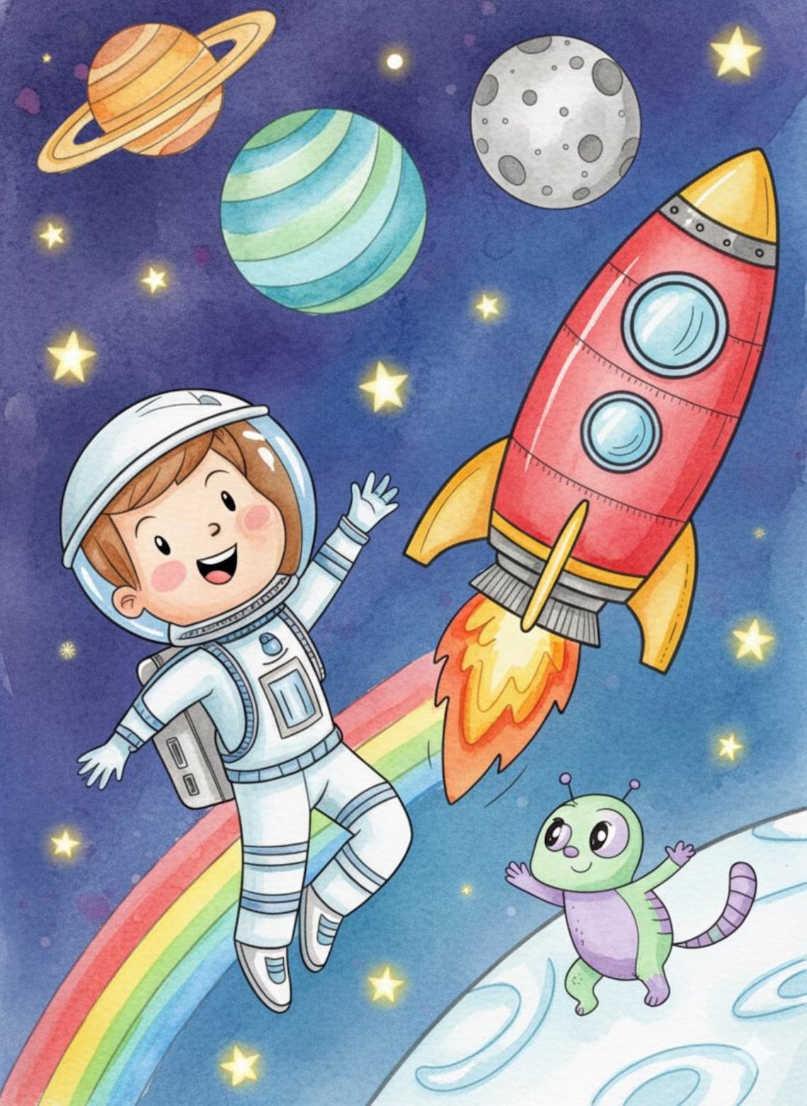 10 Space Coloring Pages for Kids Classroom | Astronaut & Rocket ...