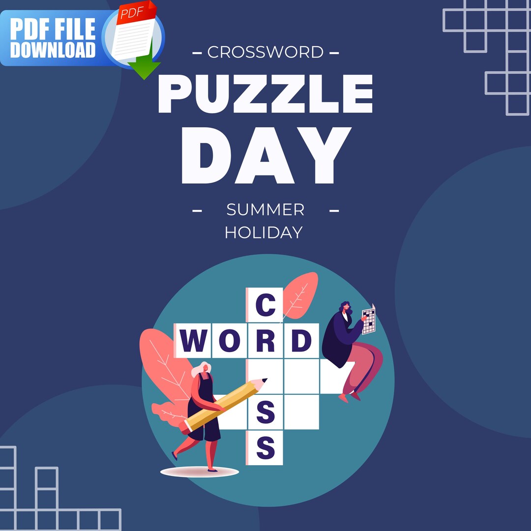 Summer Holiday Crossword Puzzle: Beach Vacation Word Game (PDF Download ...