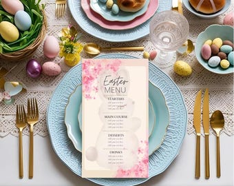 Printable Easter Menu Template, Editable, Easter Brunch Menu, Easter ...