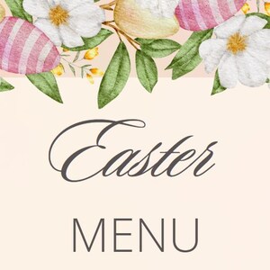 Printable Easter Menu Template, Editable, Easter Brunch Menu, Easter ...