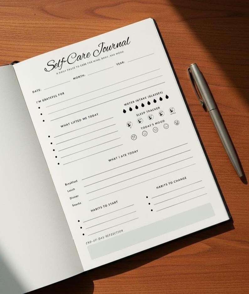 Self-care Journal Template: Printable & Digital (PDF, Canva, PPTX ...