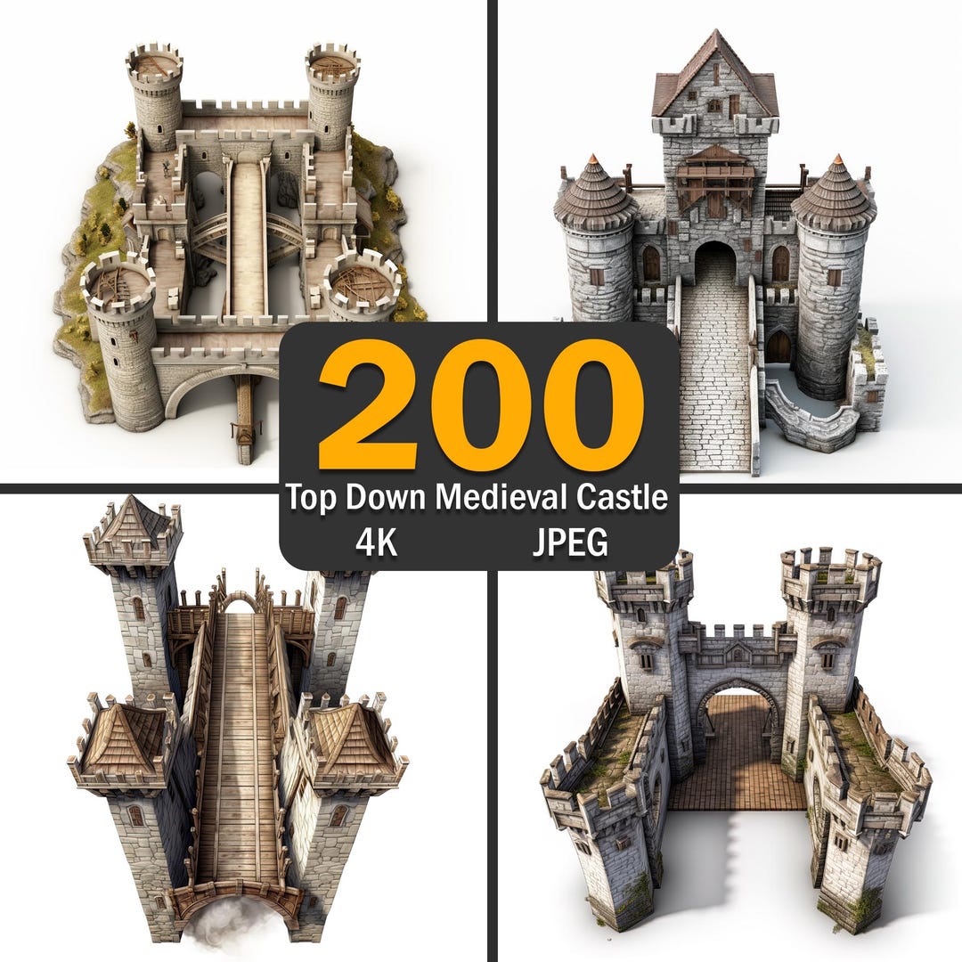200 Images Top-down Medieval Castle Collection - Etsy