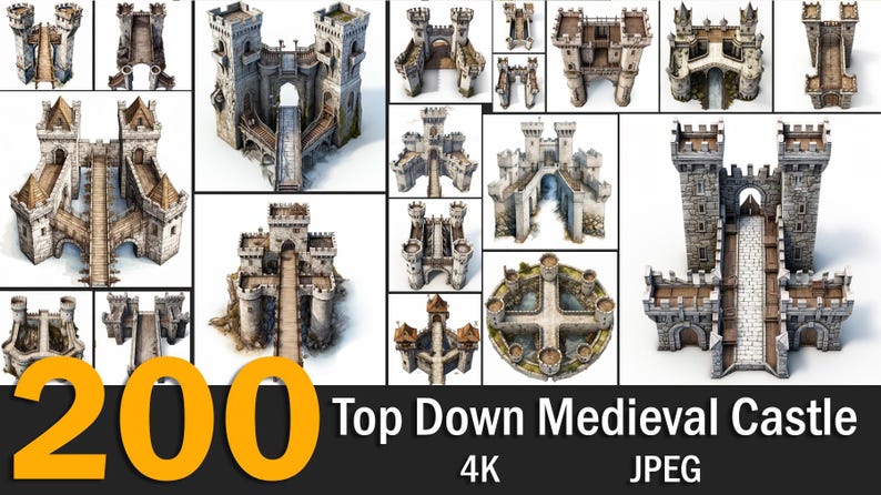 200 Images Top-down Medieval Castle Collection - Etsy