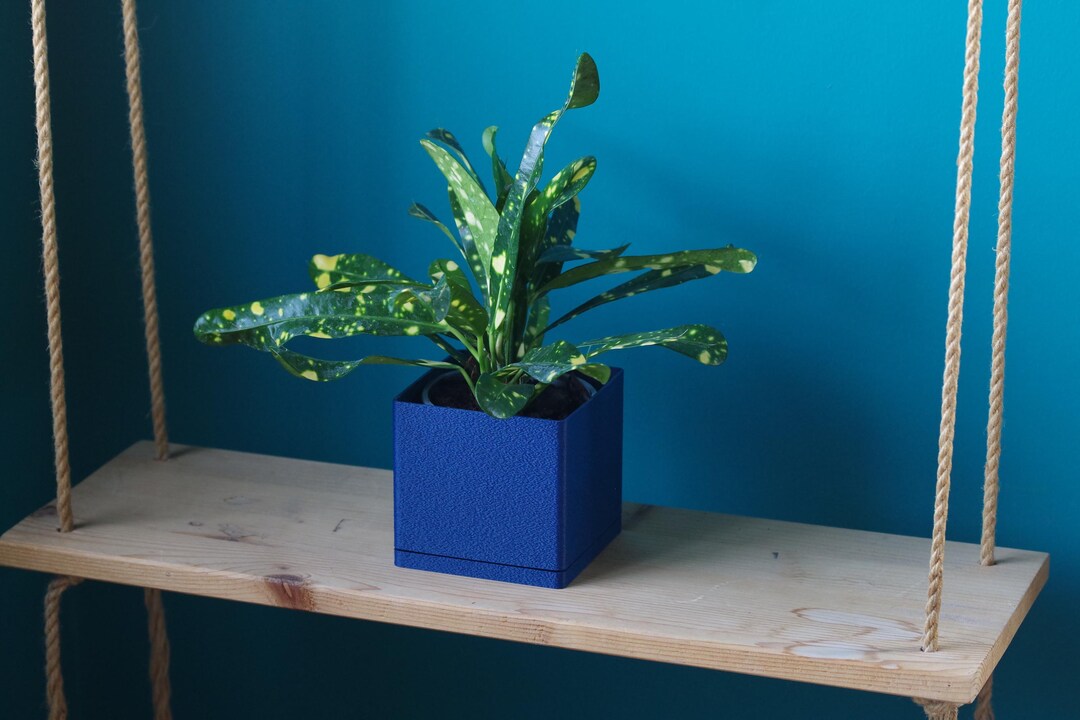Rootbox - Navy Blue - Minimalist 3D Printed Planter With Tray | Tall ...