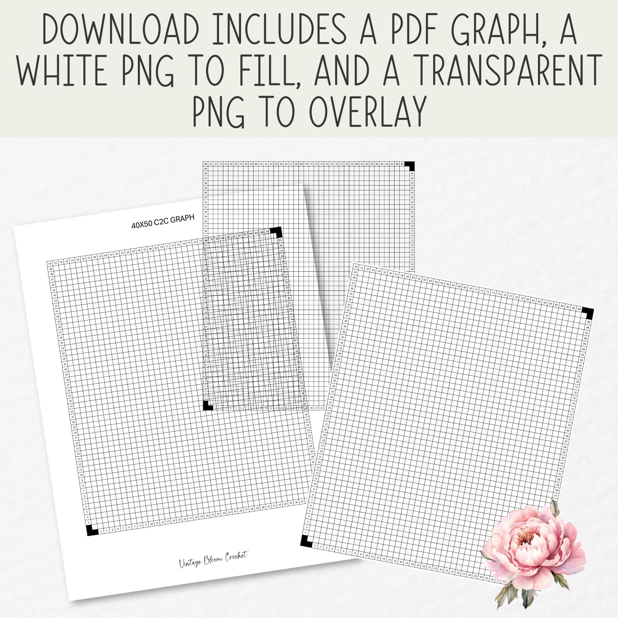 40X50 C2C Blanket Crochet Chart Blank C2C Graph C2C Crochet Pattern Car ...