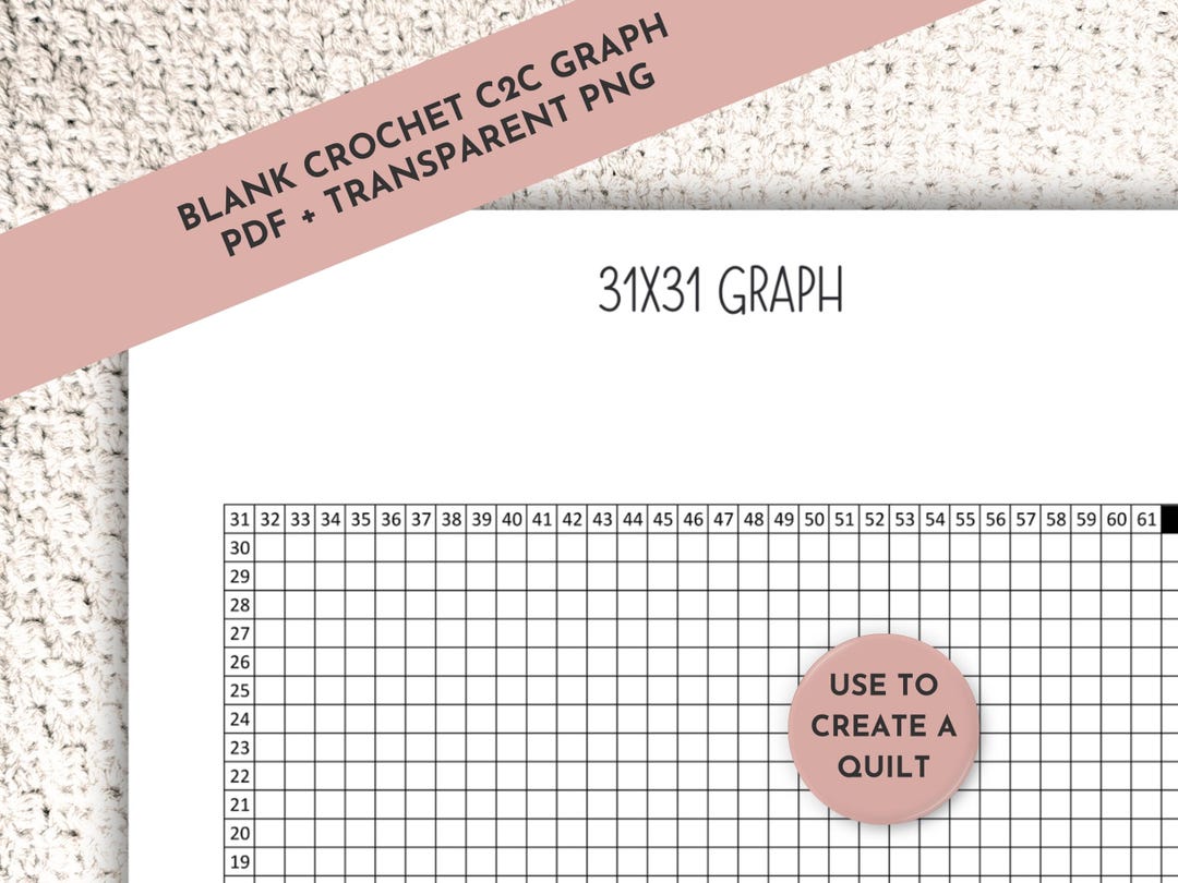 31X31 Blank C2C Graph for C2C Crochet Pattern Square Blanket Pattern ...