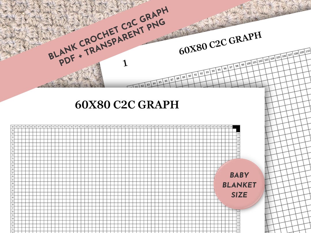 60X80 Blank C2C Graph for C2C Crochet Pattern Baby Blanket Pattern Tool ...