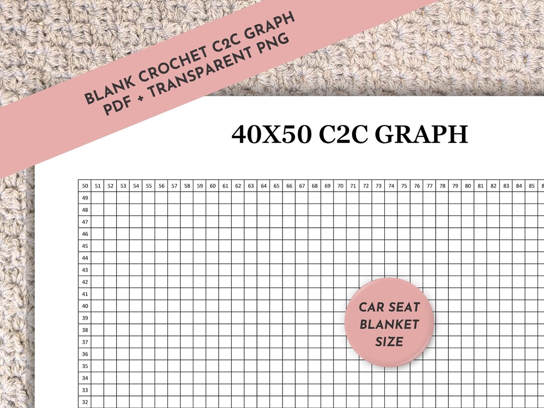 40X50 C2C Blanket Crochet Chart Blank C2C Graph C2C Crochet Pattern Car ...