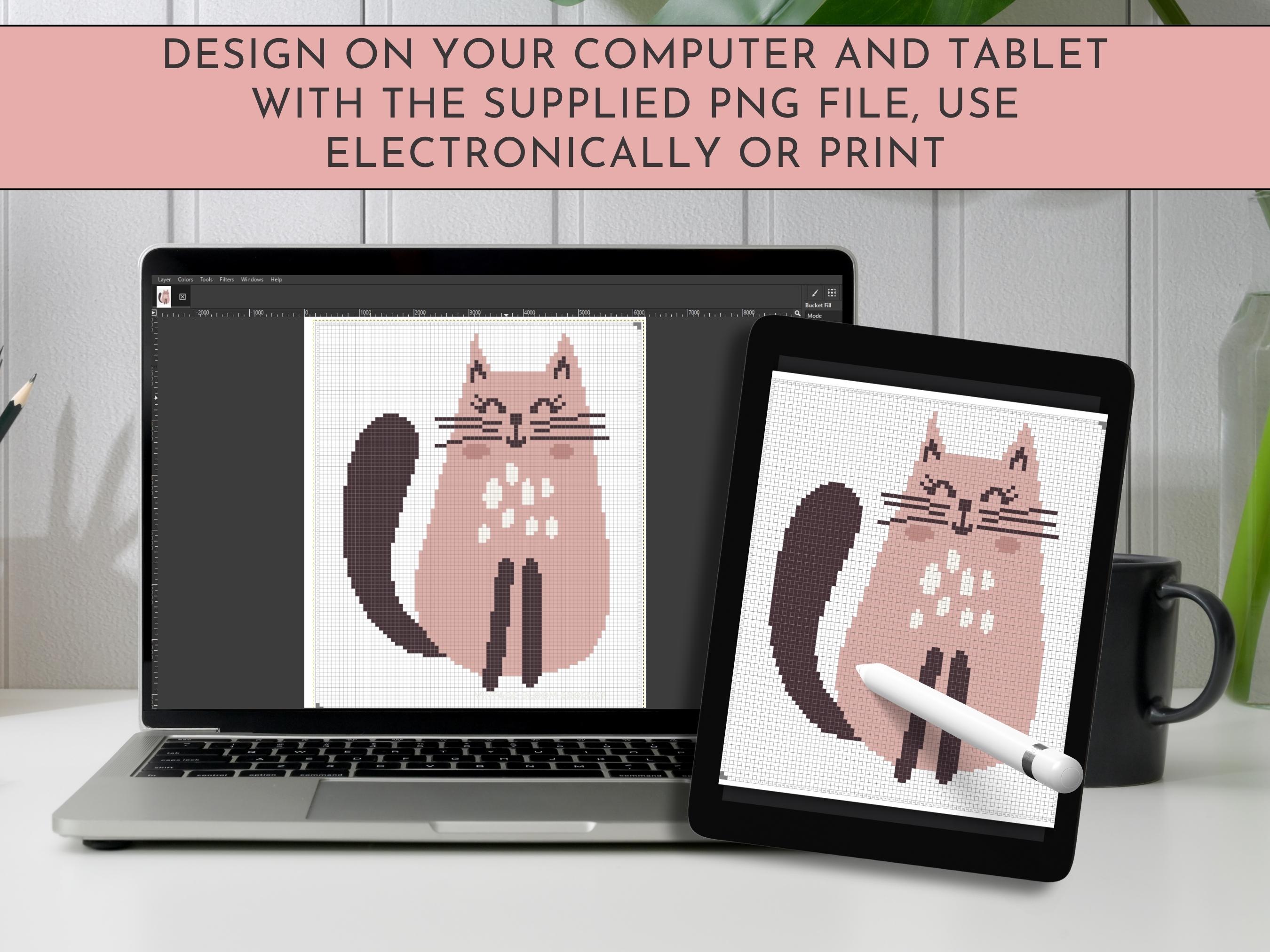 60X60 Blank C2C Graph for C2C Crochet Pattern Square Blanket Pattern Tool Corner to Corner Pixel ...