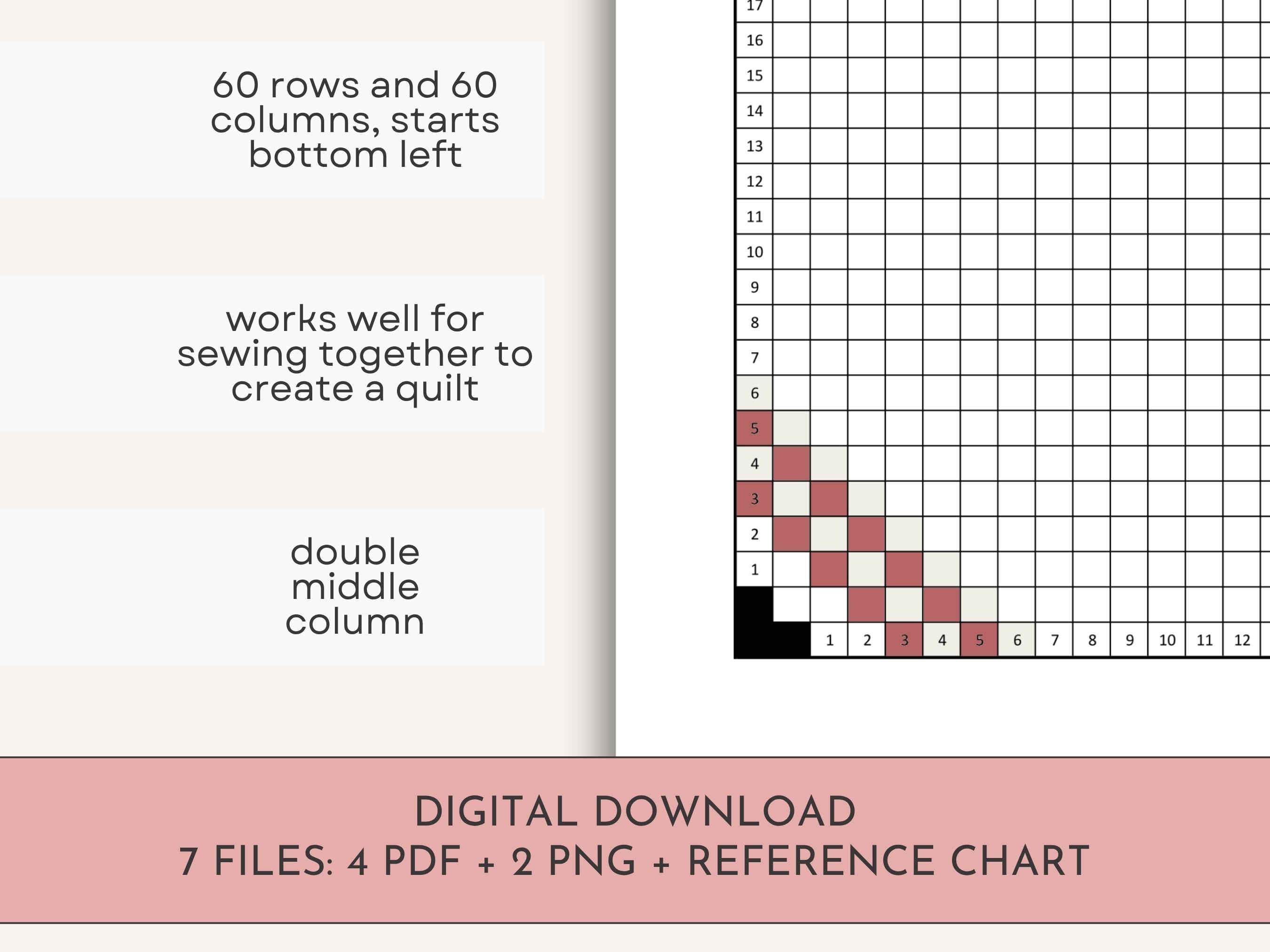 60X60 Blank C2C Graph for C2C Crochet Pattern Square Blanket Pattern ...