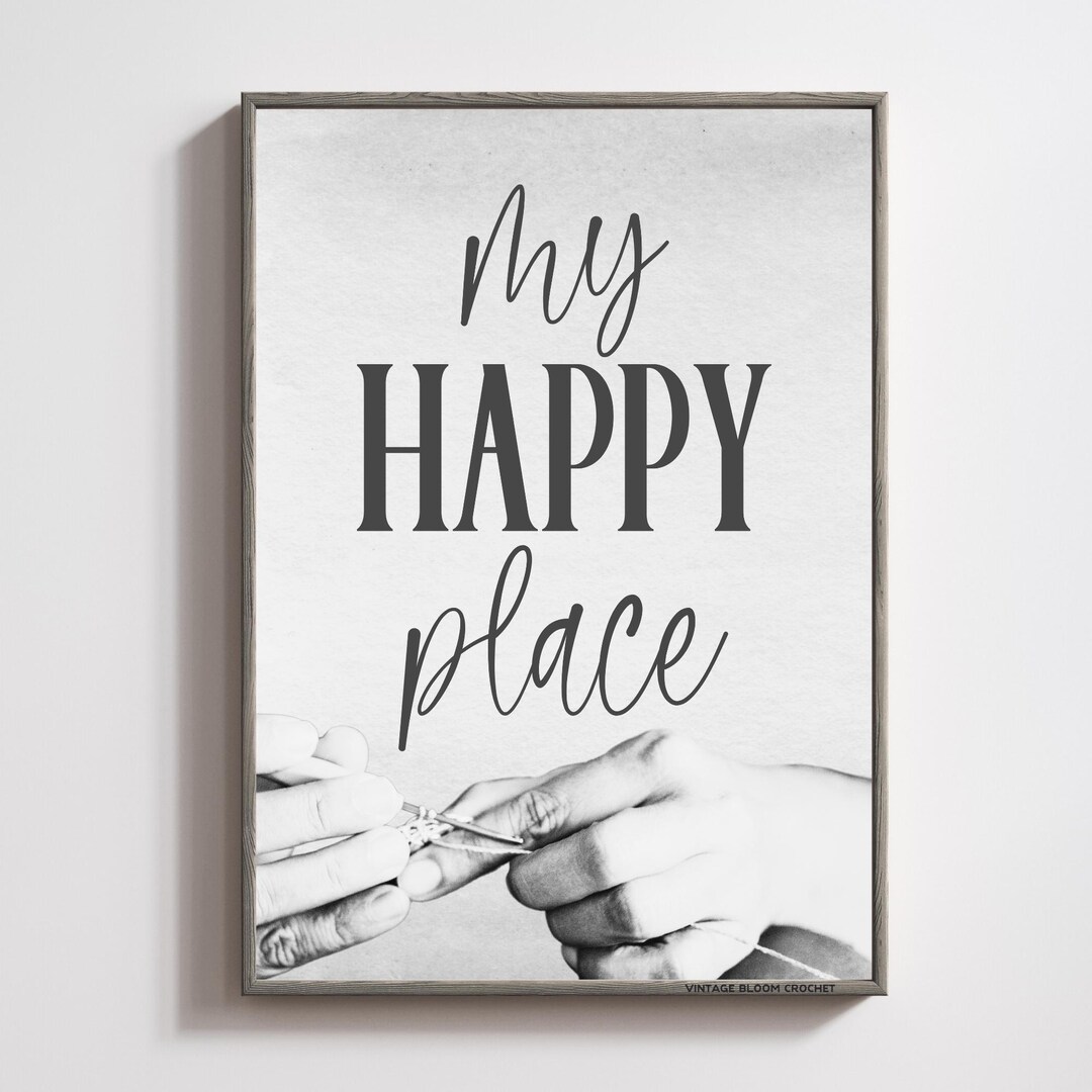 Wall Art Crochet Cubicle Decorating Idea, Craft Room Décor, Cursive ...