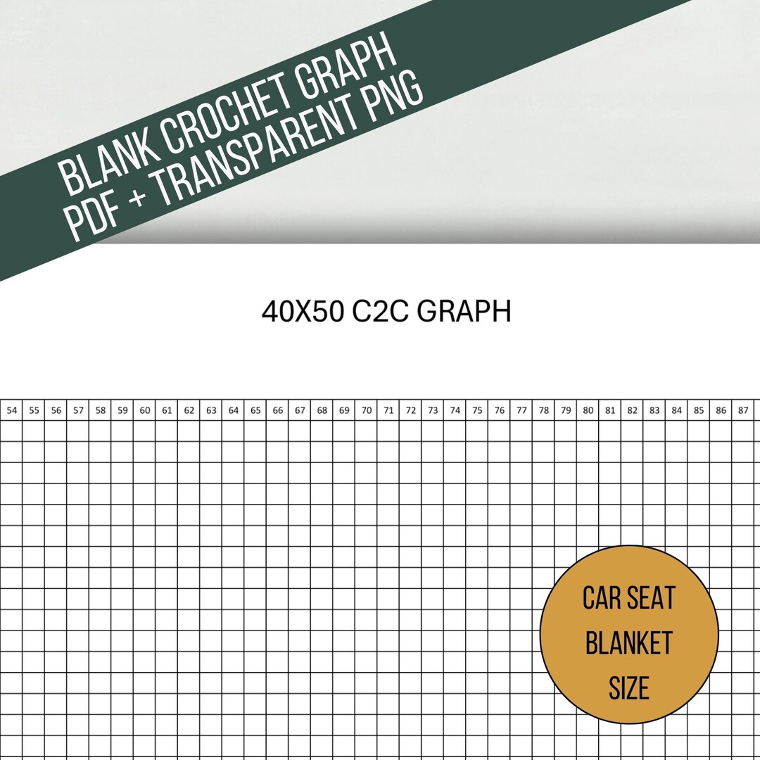 40X50 C2C Blanket Crochet Chart Blank C2C Graph C2C Crochet Pattern Car Seat Blanket Pattern ...