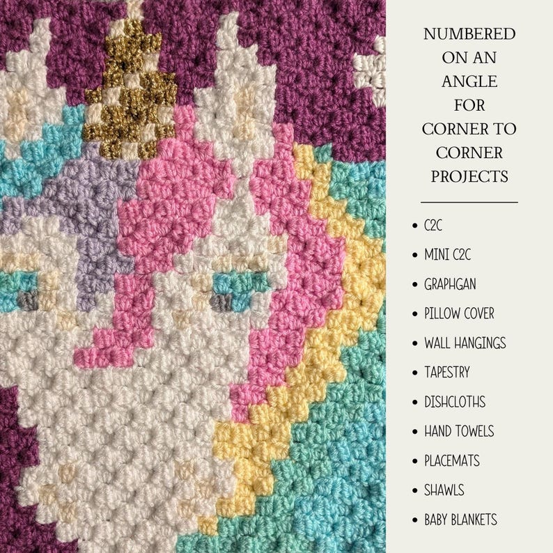 30X40 C2C Blanket Crochet Chart Blank C2C Graph C2C Crochet Pattern ...