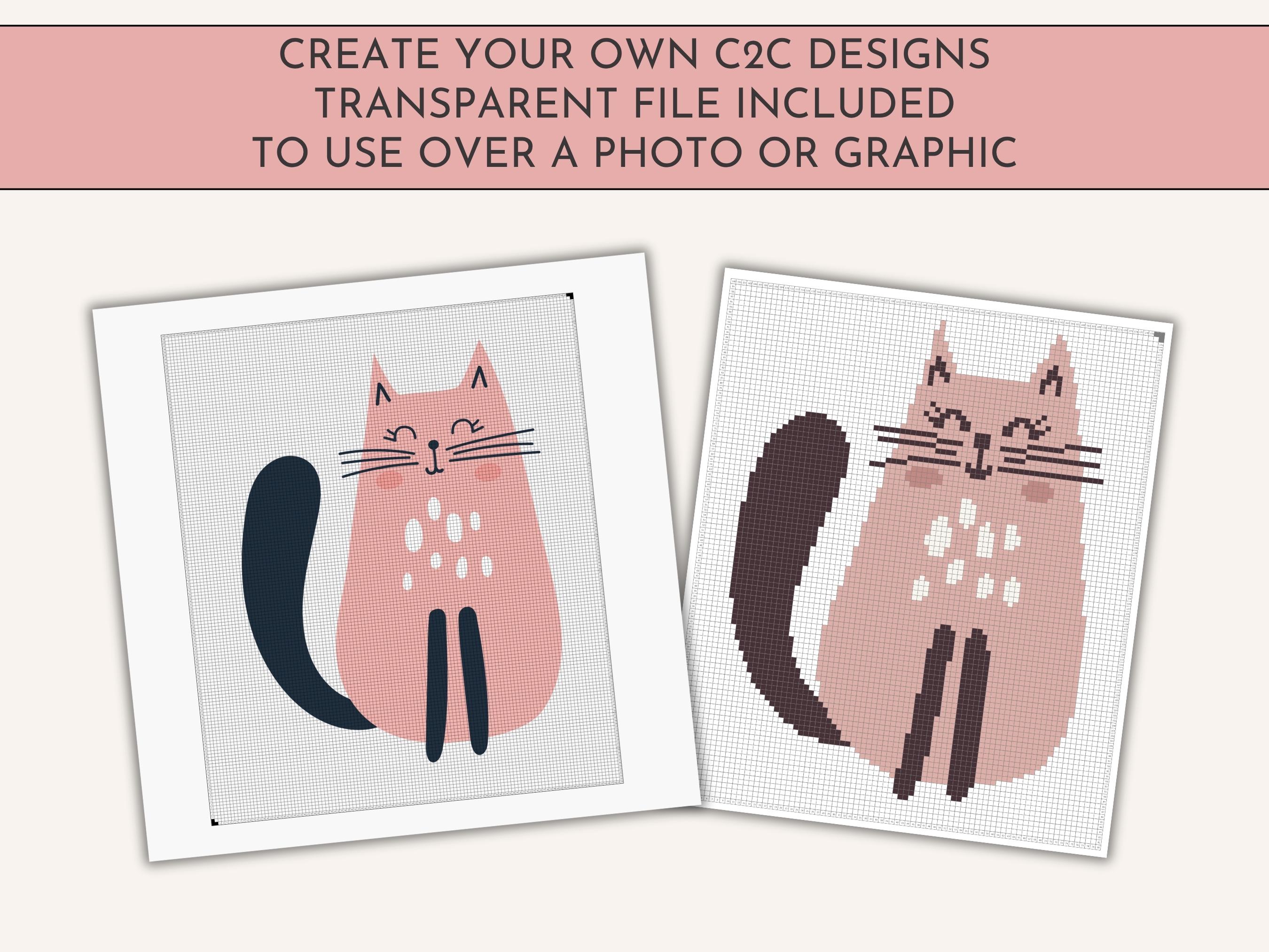 61X61 Blank C2C Graph for C2C Crochet Pattern Square Blanket Pattern Tool Corner to Corner Pixel ...