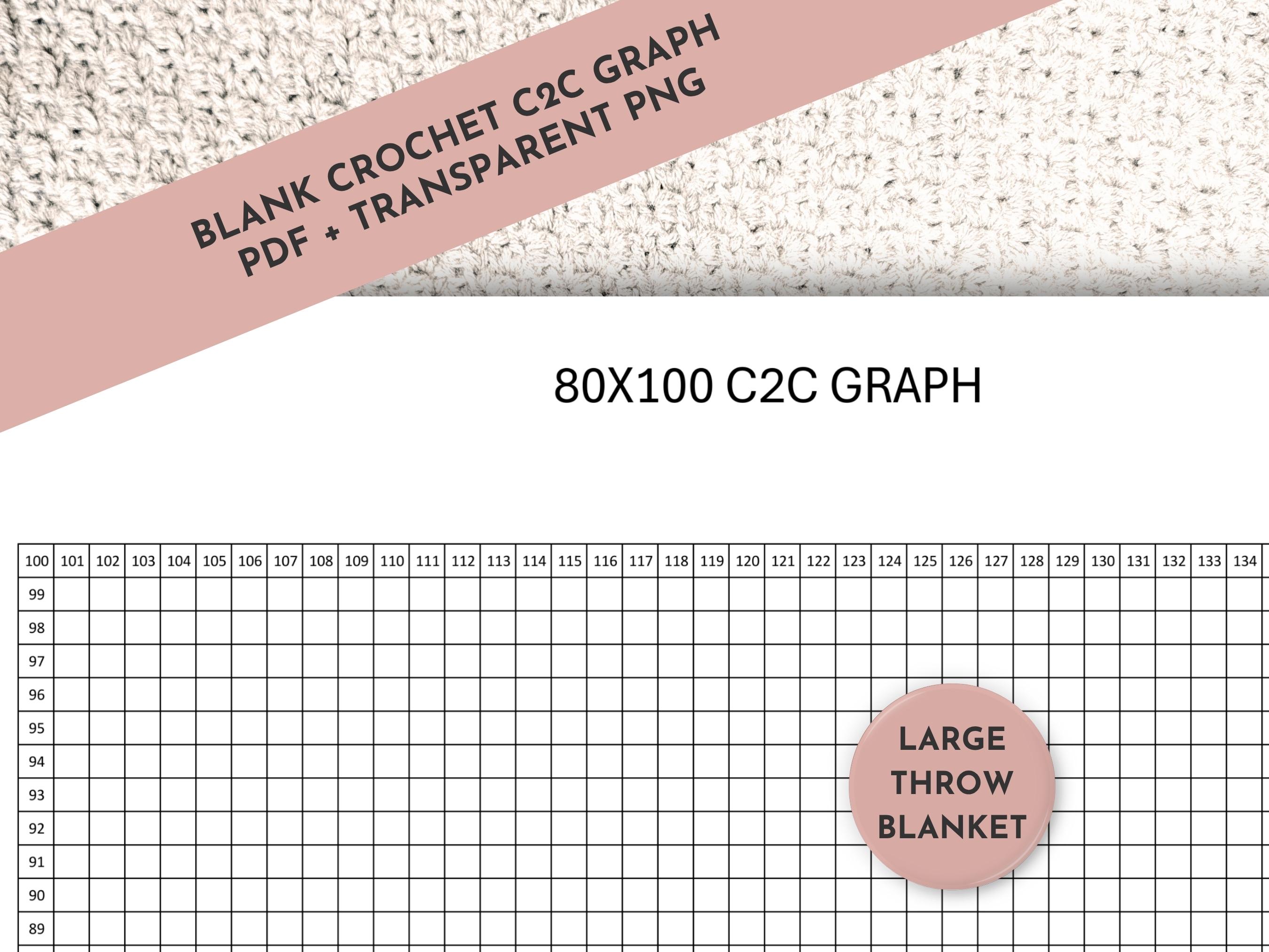 80X100 C2C Blanket Crochet Chart Blank C2C Graph C2C Crochet Pattern Throw Blanket Pattern Tool ...