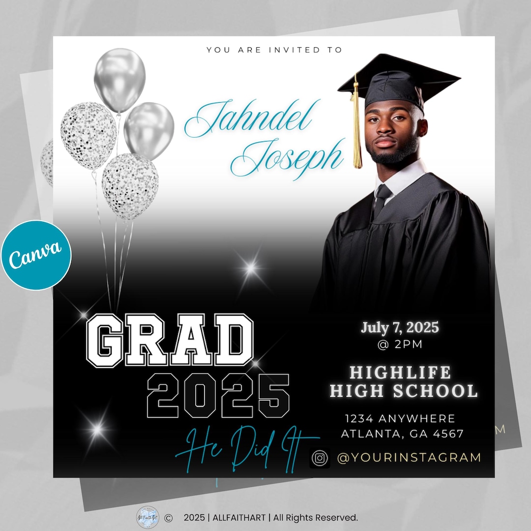 Graduation Flyer, Graduation Invitation Flyer, Grad Announcement Flyer ...