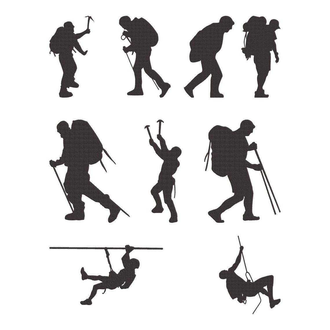 Hiking Embroidery Design, Adventure Trekking Backpacker Outdoor ...