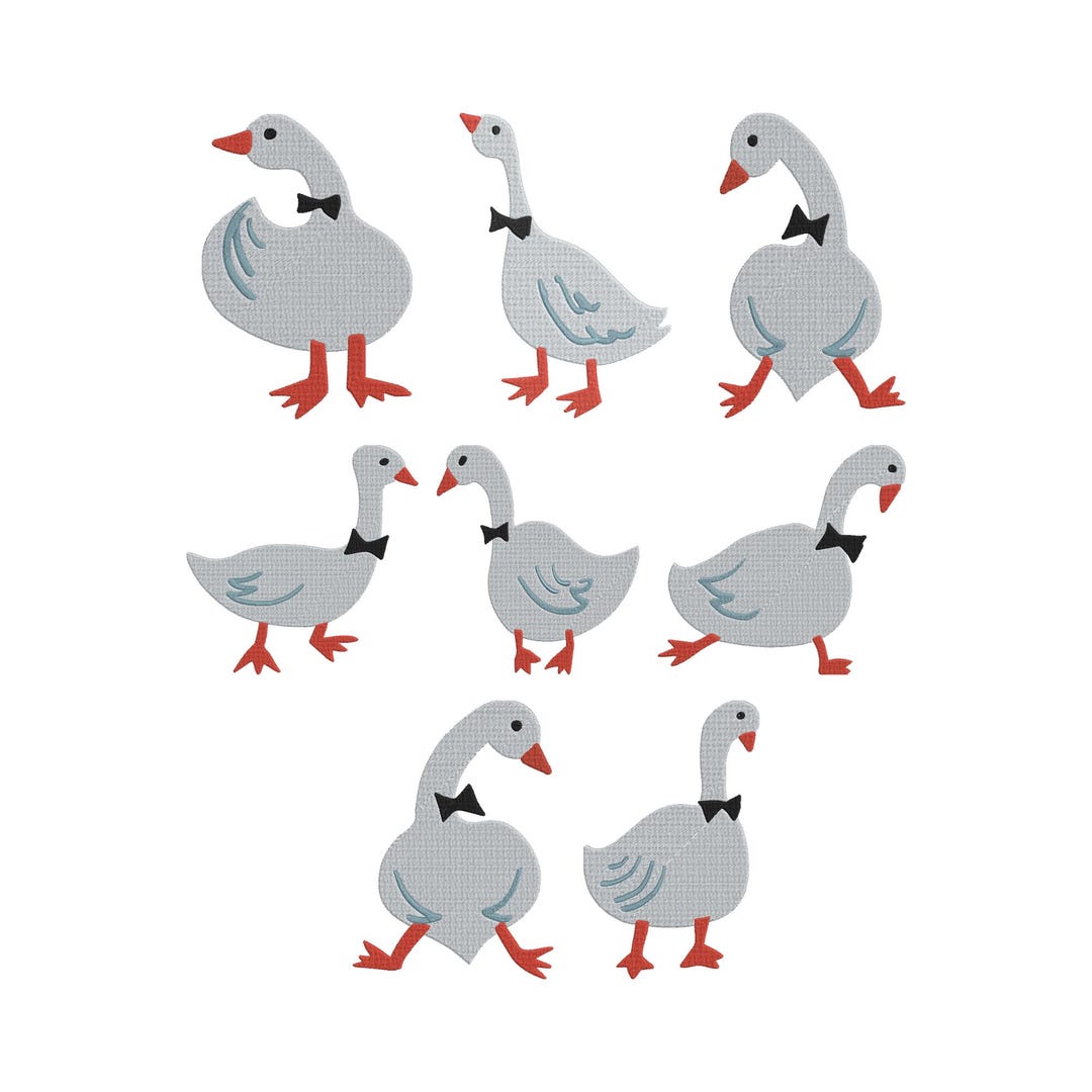 Gentlemen Goose Embroidery Design, Fancy Goose Embroidery File, Dapper ...
