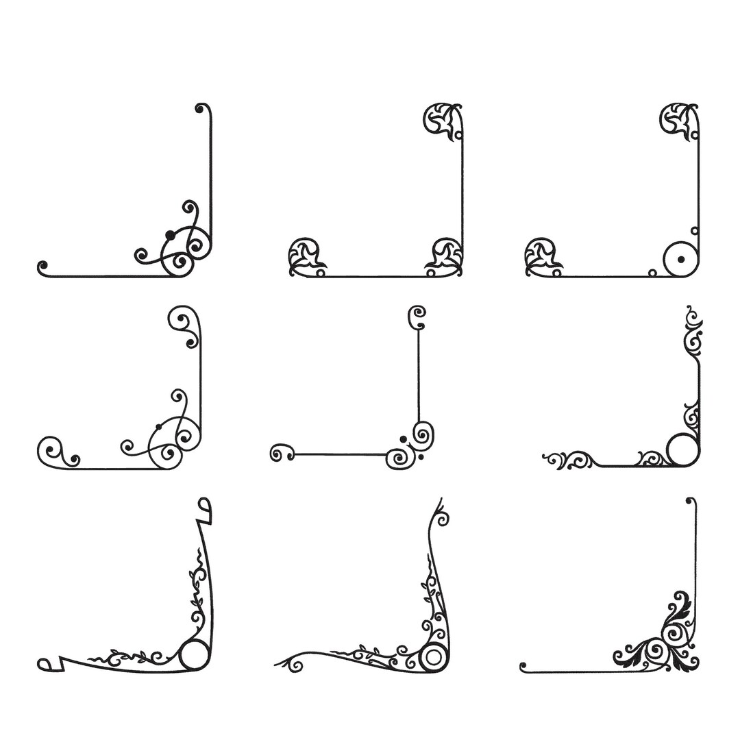 9corner Borders Frame Embroidery File, Floral Frame Embroidery Designs ...