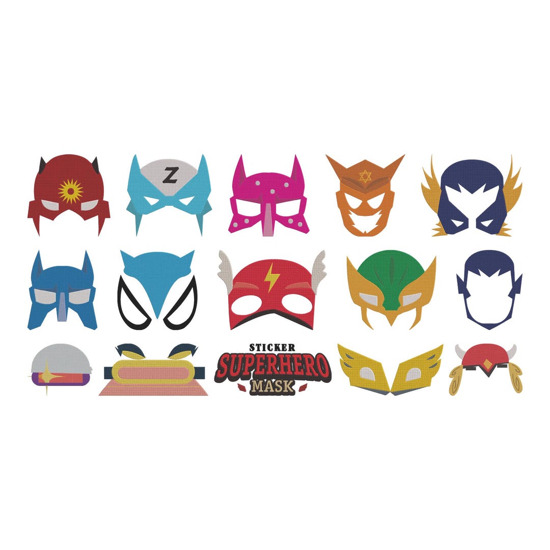 Superhero Mask Hero Embroidery Design, Hero Face Mask Machine ...