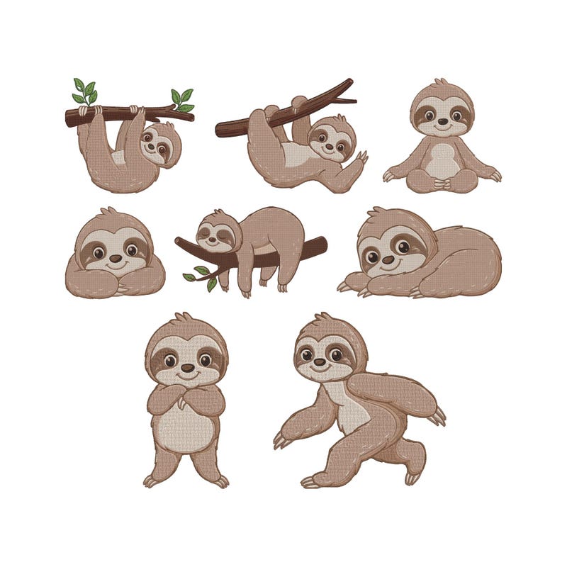 Sloth Character Bundle - Etsy
