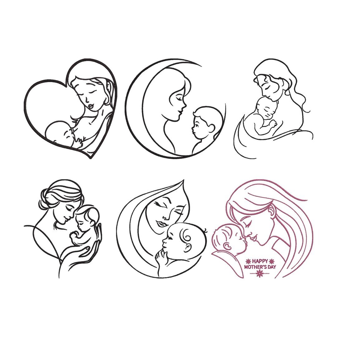 Mom Love Embroidery Design Set, Mother's Day Embroidery Design, Mom ...