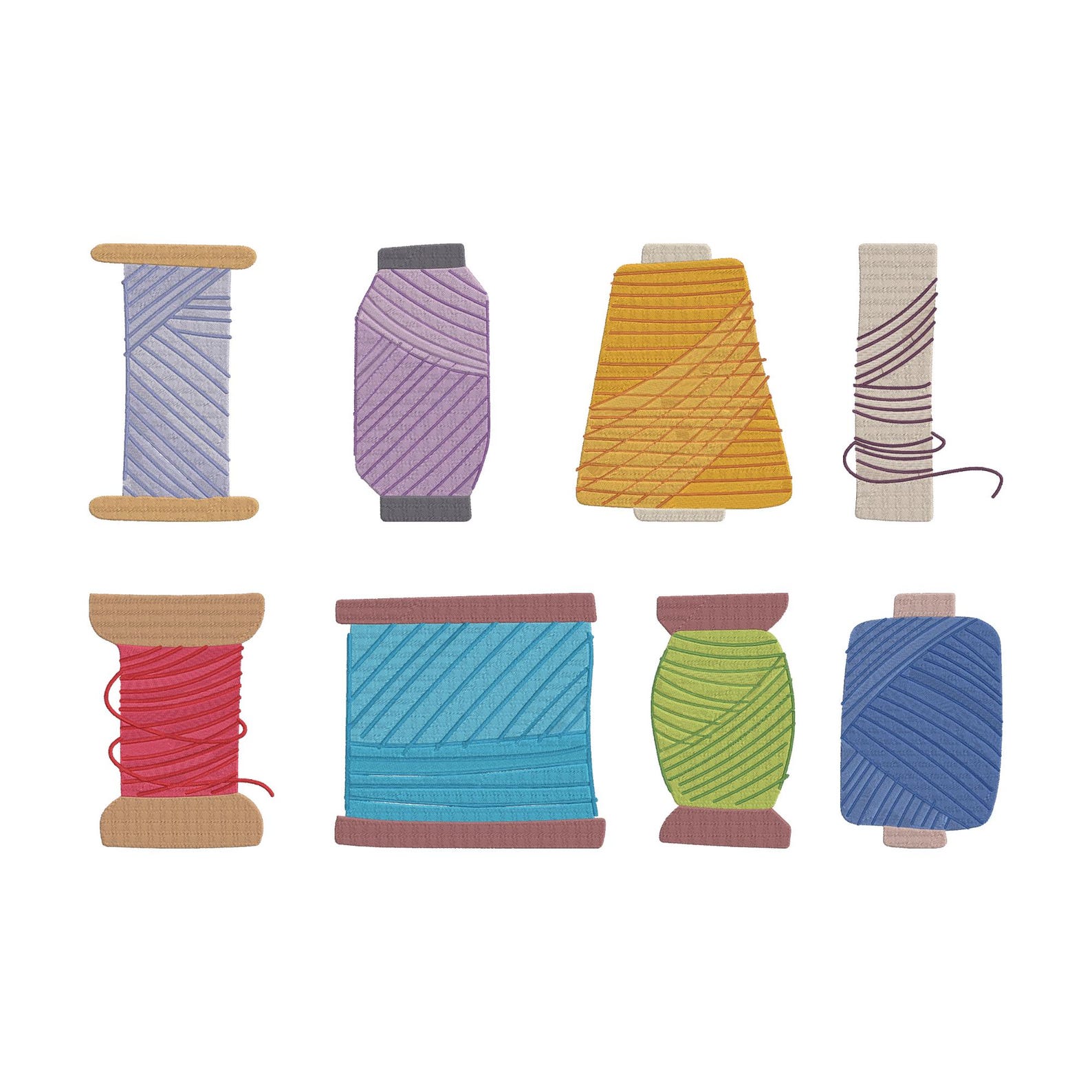 Thread Spools Clipart Design, Sewing Yarn Spool Craft Needlework ...