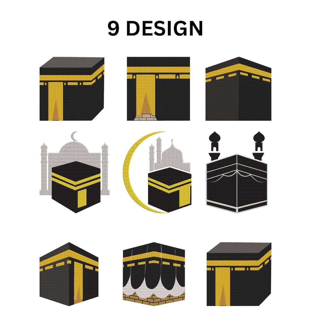 Kaaba Embroidery Machine Design, Hajj Umrah Mosque Embroidery Design ...